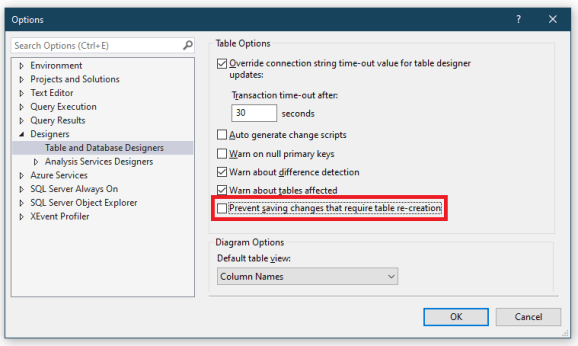 SSMS Tip: Saving Schema Changes – Andy Brownsword